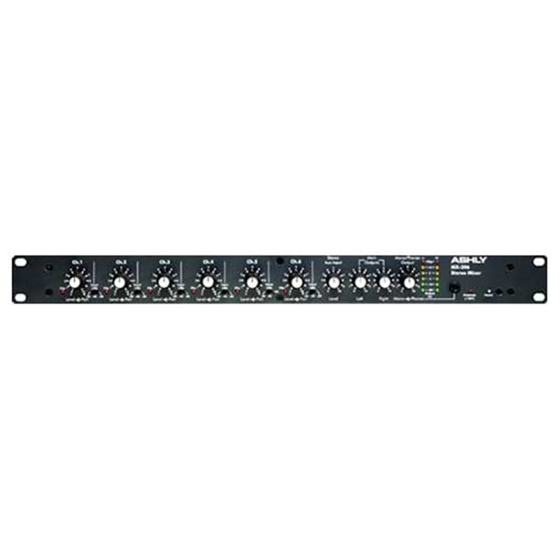 SE Systems - Ashly MX-206, Analog Mixer 6 Input Stereo Microphone, 1U