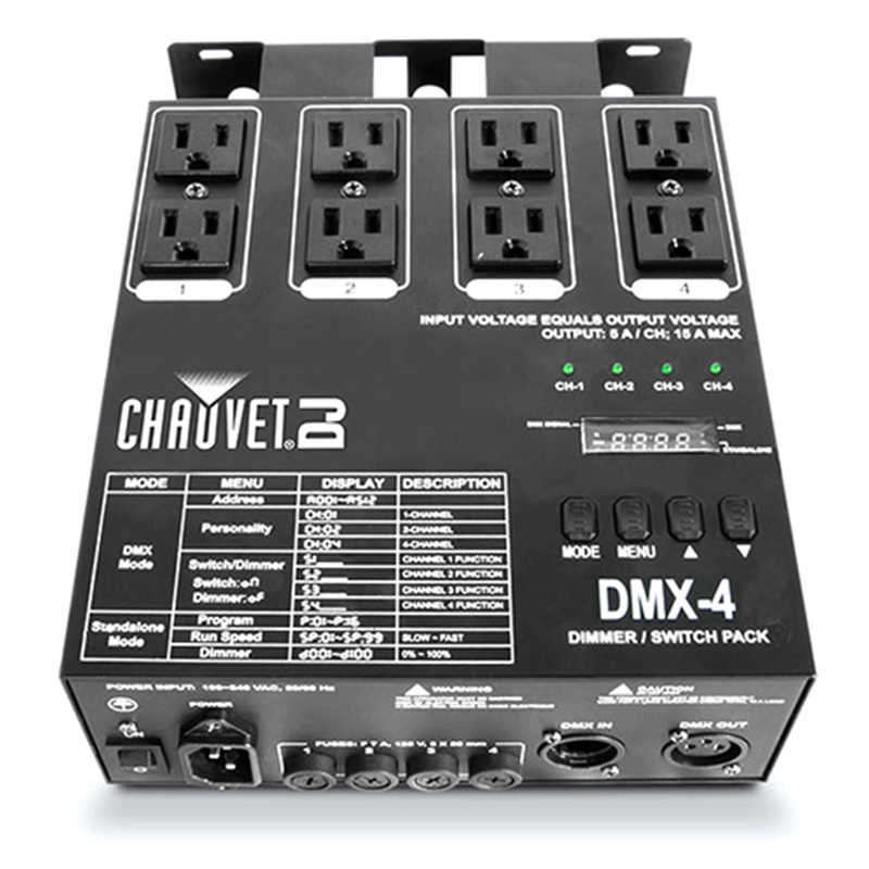 SE Systems - Chauvet DJ DMX4, 4-channel dimmer/relay pack providing DMX ...