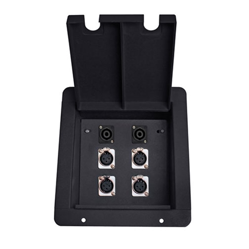 SE Systems - Elite Core FB4-SP Recessed Floor Box With 4 XLRF + 2 Speakon